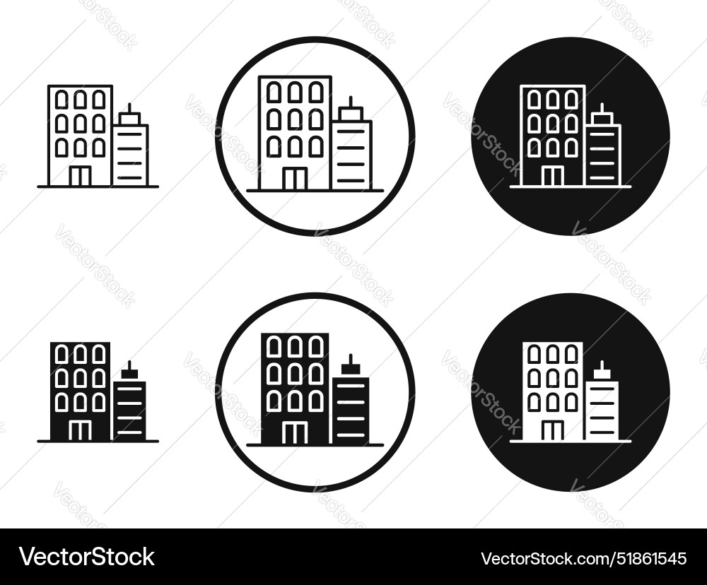 Build icon set in black and white outlines Vector Image