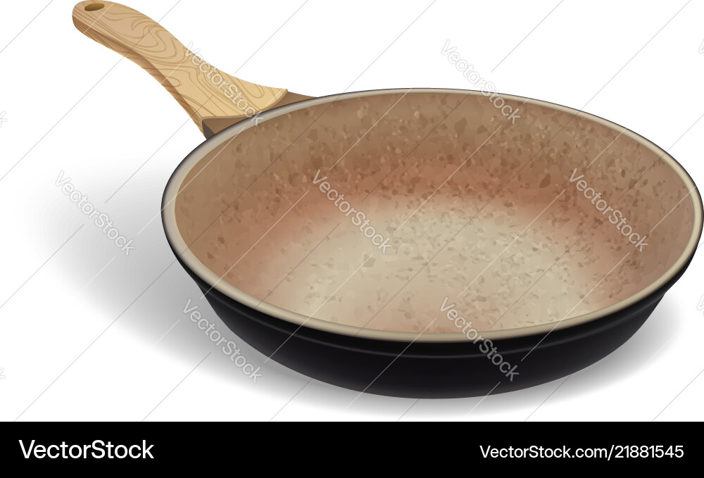 Cooking fry pan icon realistic style Royalty Free Vector