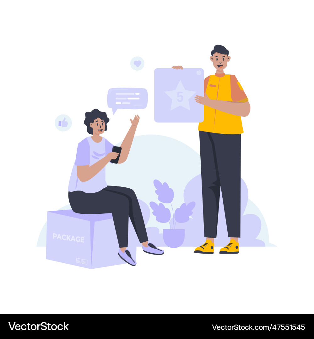 Customer giving feedback Royalty Free Vector Image