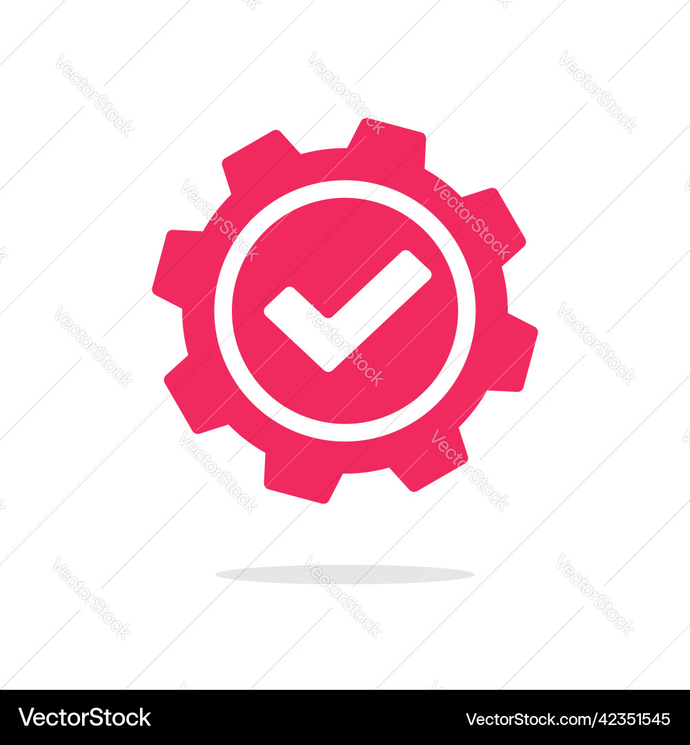 Gear with Checkmark - Update Complete Royalty Free Vector