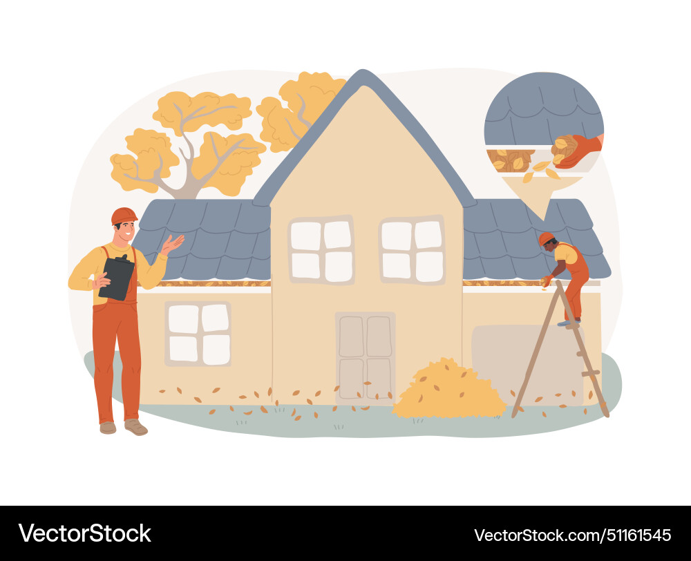Gutter cleaning isolated concept Royalty Free Vector Image