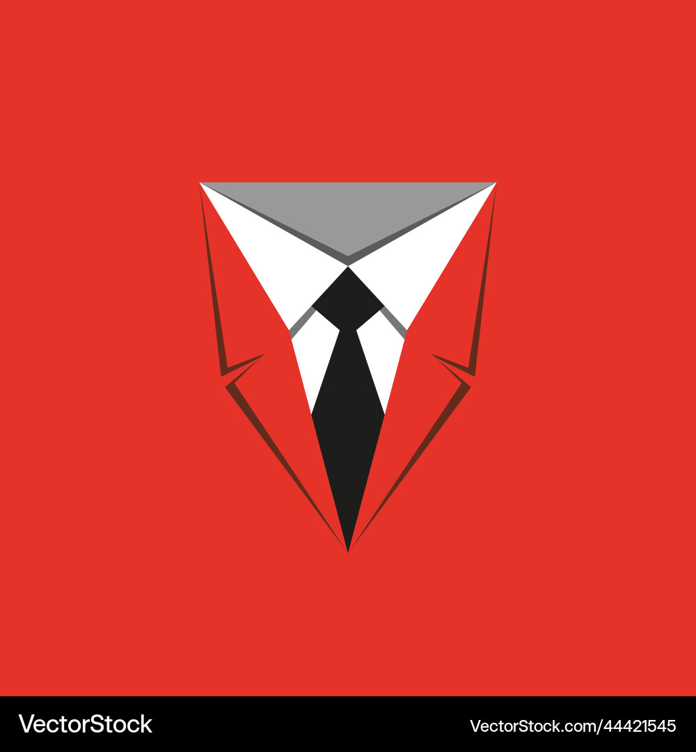 Mens style logo template design with a tie Vector Image