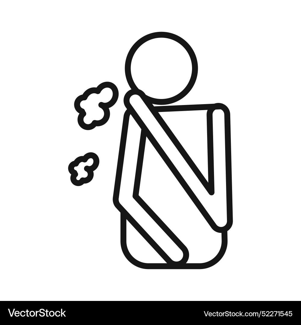 Nausea icon black line art logo Royalty Free Vector Image