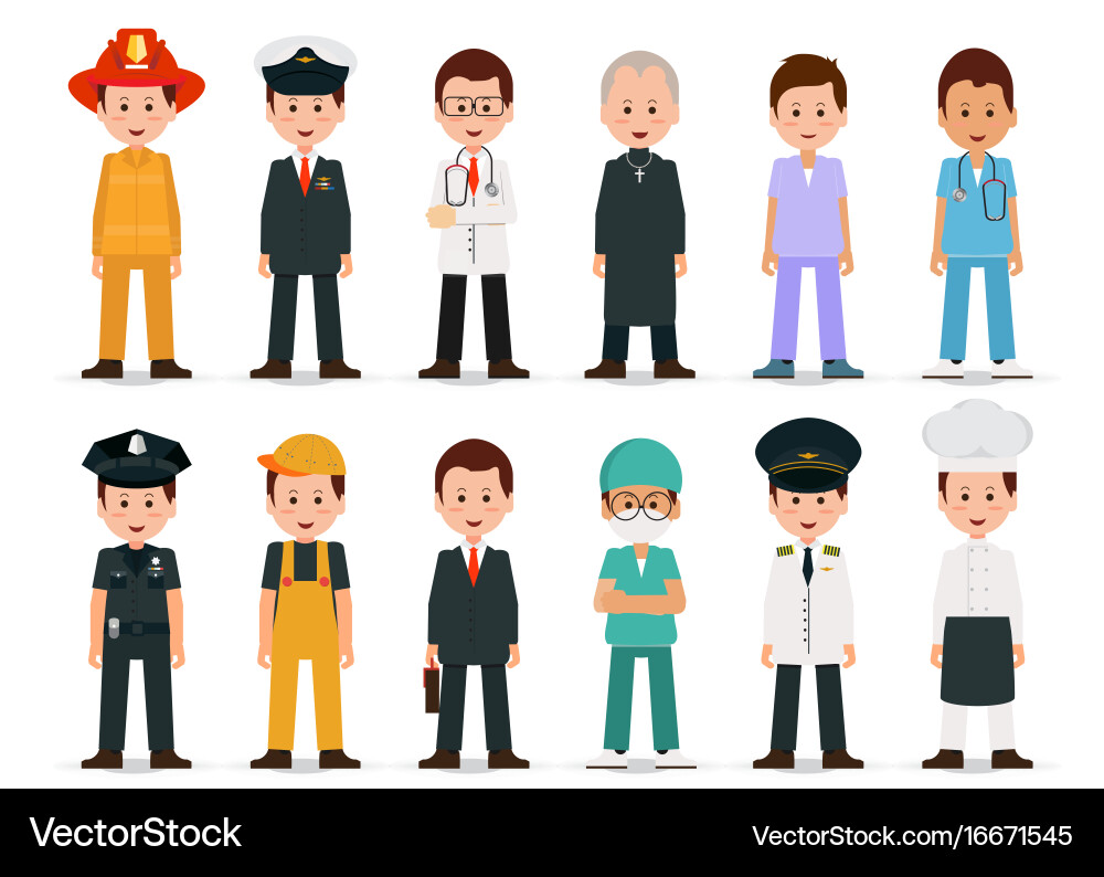People professions and occupations icon set Vector Image