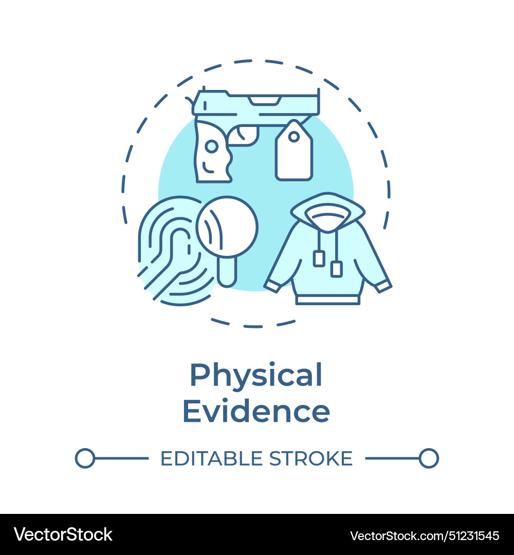 Physical evidence soft blue concept icon Vector Image