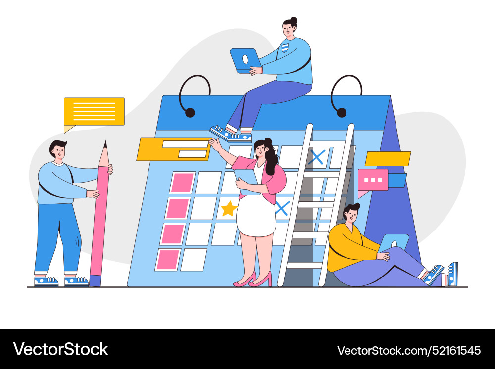 Planning schedule and calendar concept Royalty Free Vector