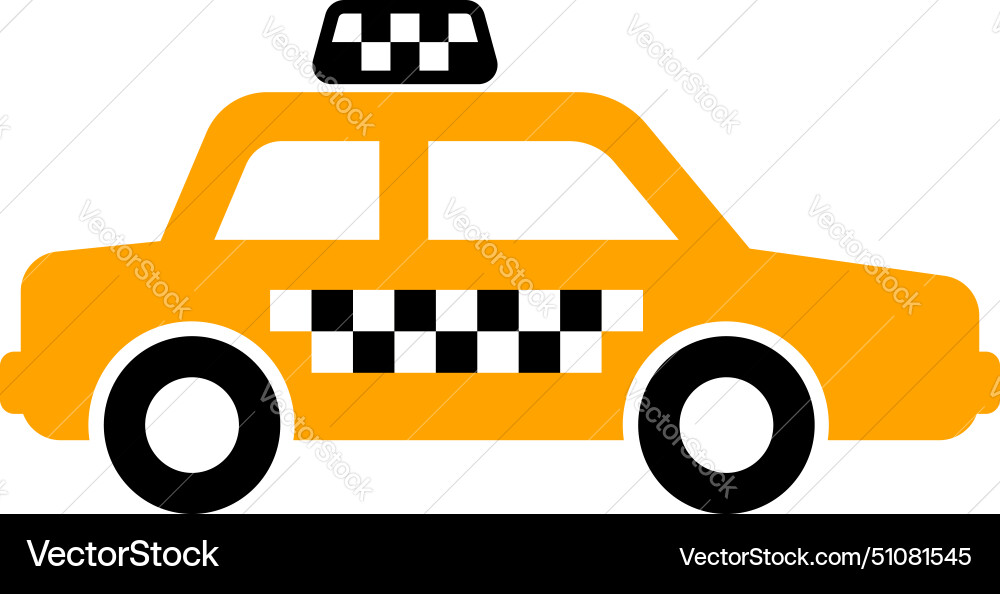 Simple classic yellow taxi cab icon Royalty Free Vector