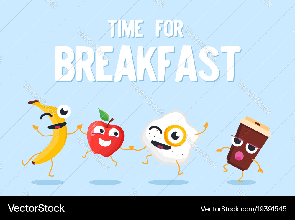 Time for breakfast - modern colorful Royalty Free Vector