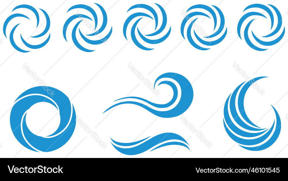 Wave whirlpool logo icon Royalty Free Vector Image