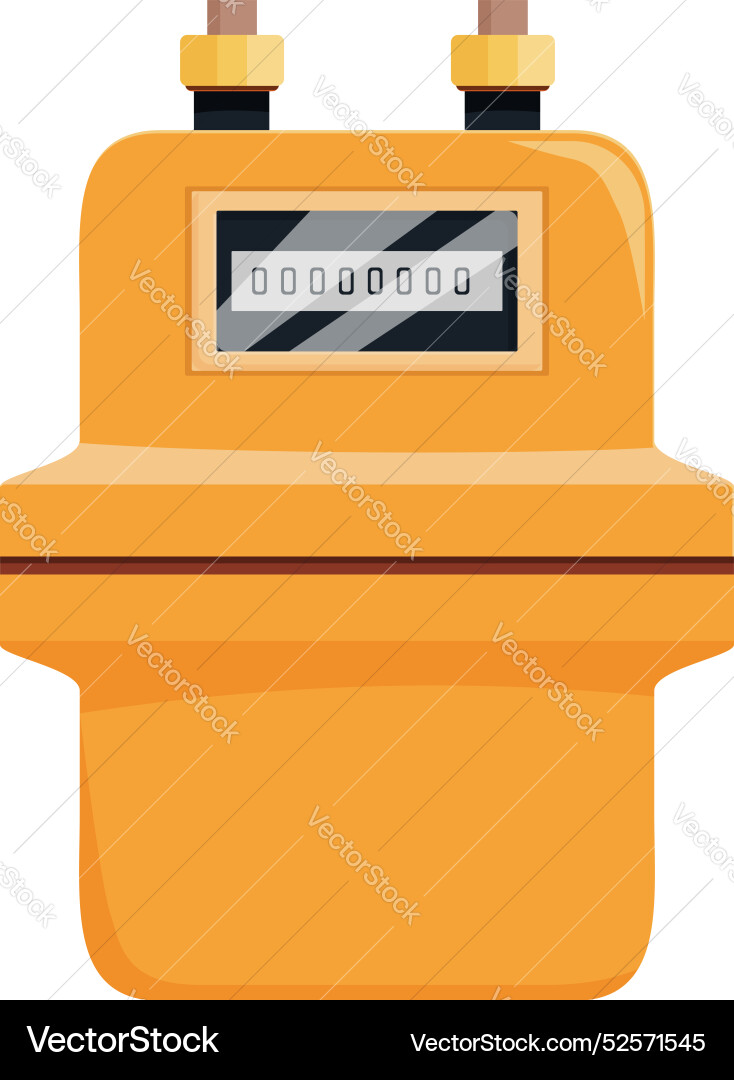 Yellow gas meter measuring device showing energy Vector Image