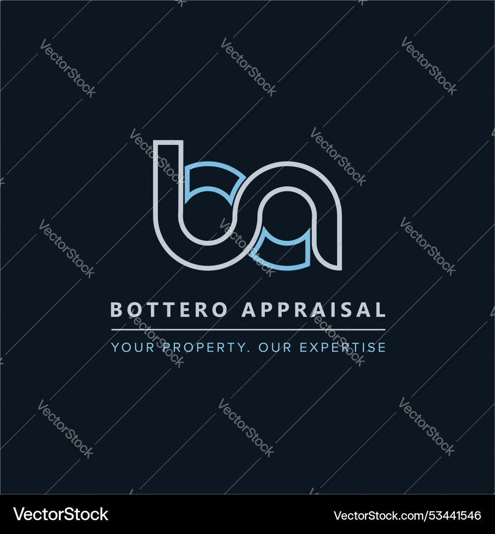 B a logo ba letter modern design with blue Vector Image