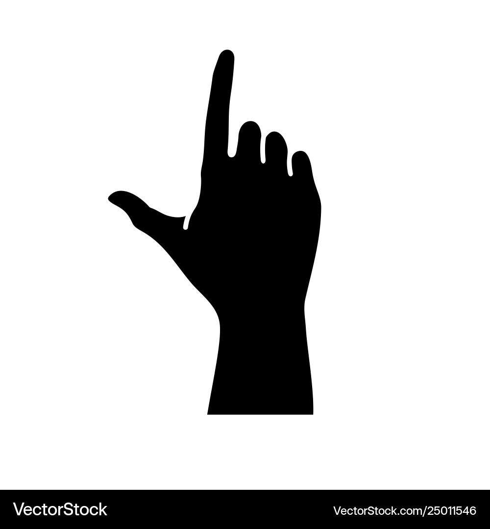 Black letter j hand sign gesture Royalty Free Vector Image