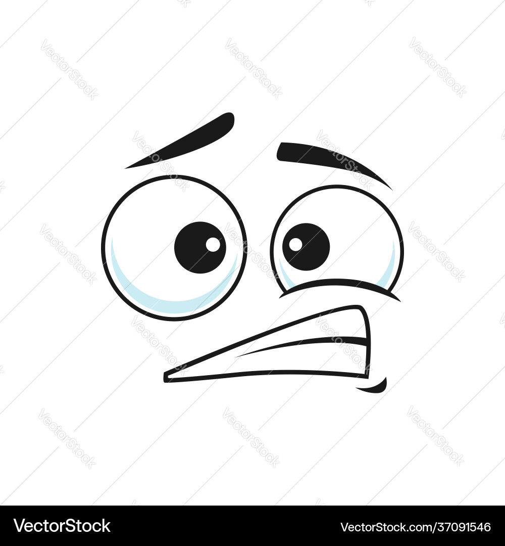 Cartoon face embarrassment expression emoji Vector Image