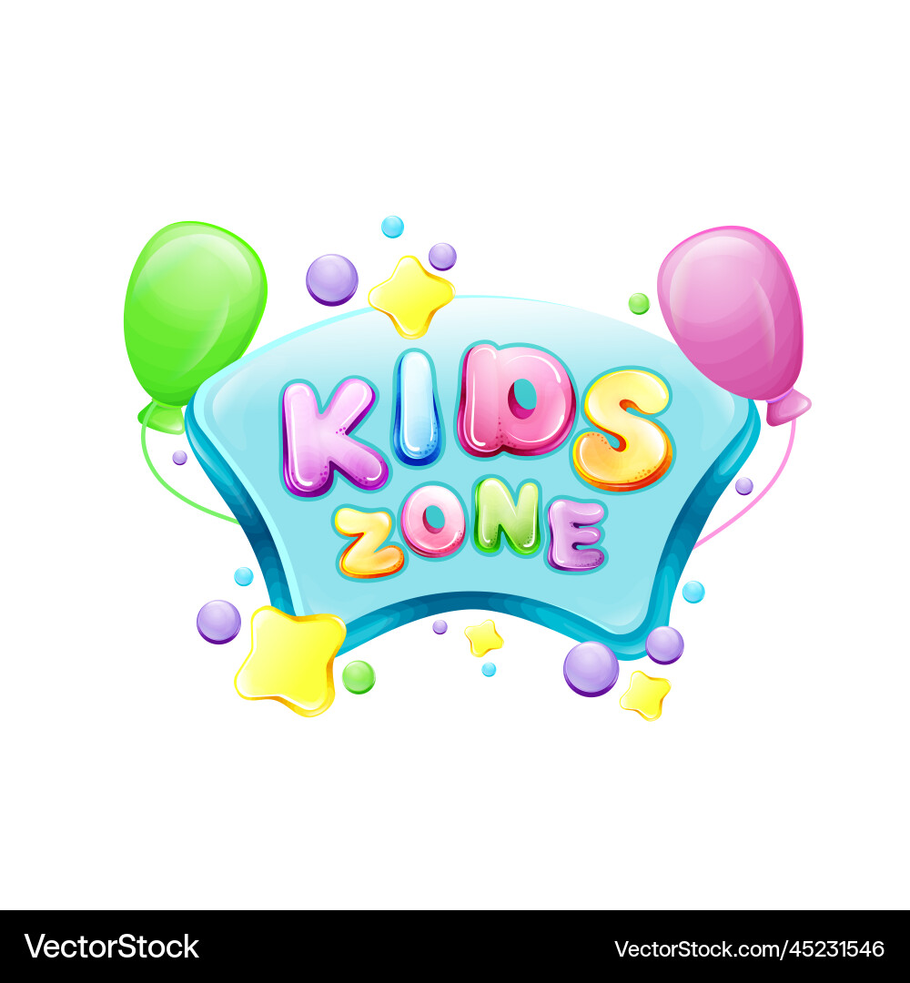 Cartoon kids zone poster template Royalty Free Vector Image