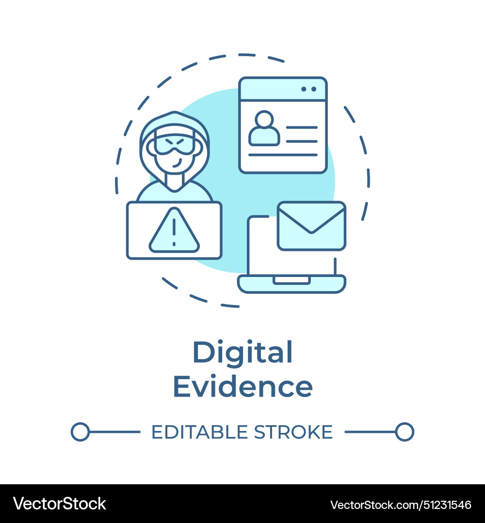 Digital evidence soft blue concept icon Royalty Free Vector
