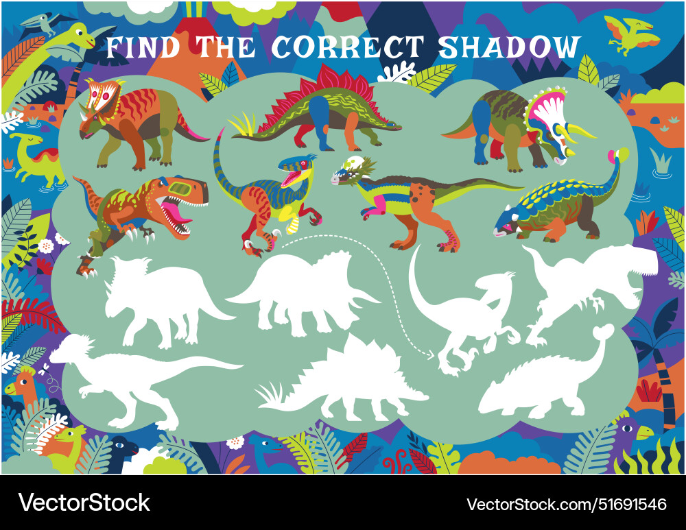 Dinosaurs shadow Royalty Free Vector Image - VectorStock