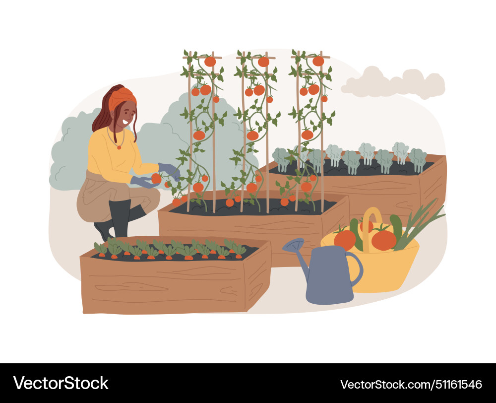 Growing vegetables isolated concept Royalty Free Vector