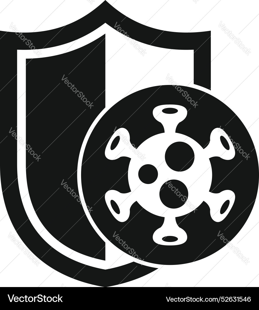 Immune system protecting from virus with shield Vector Image