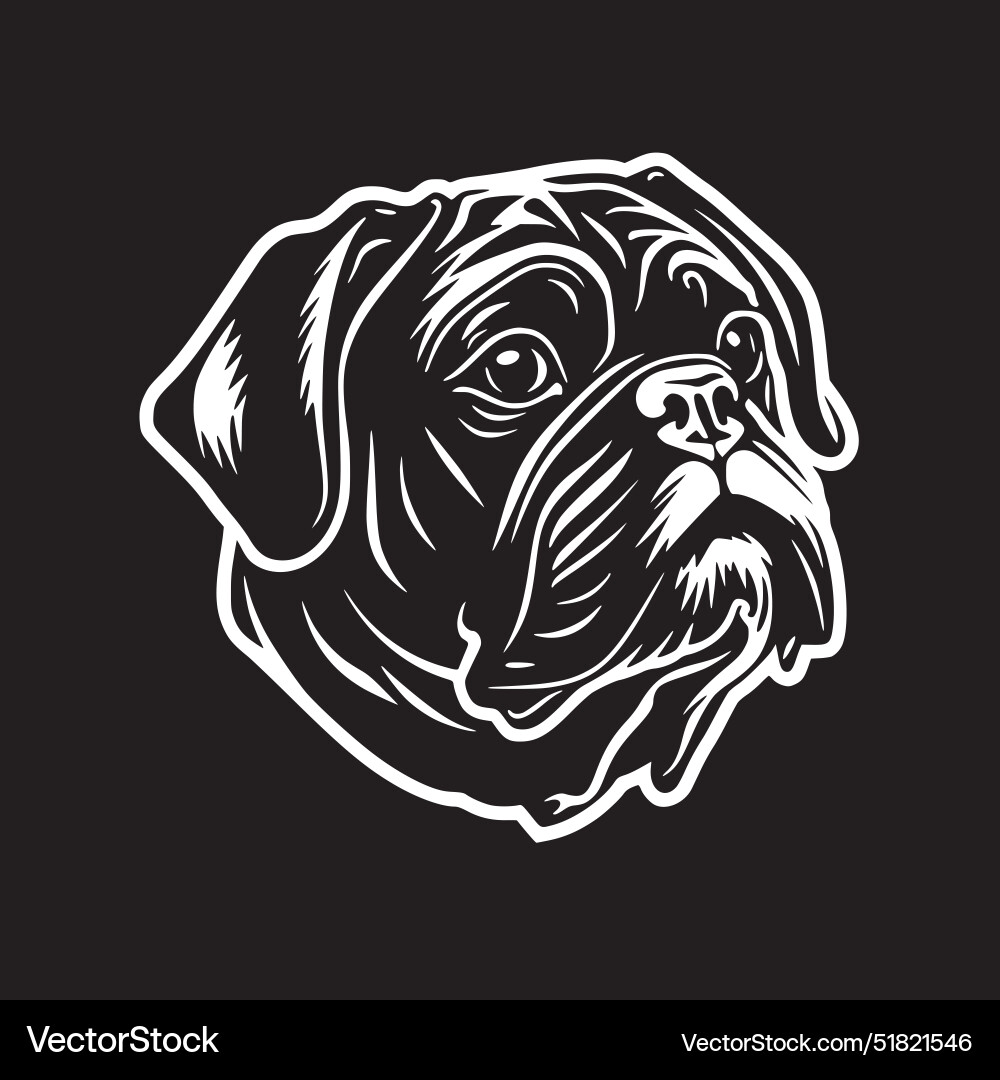 Pug - minimalist and flat logo Royalty Free Vector Image