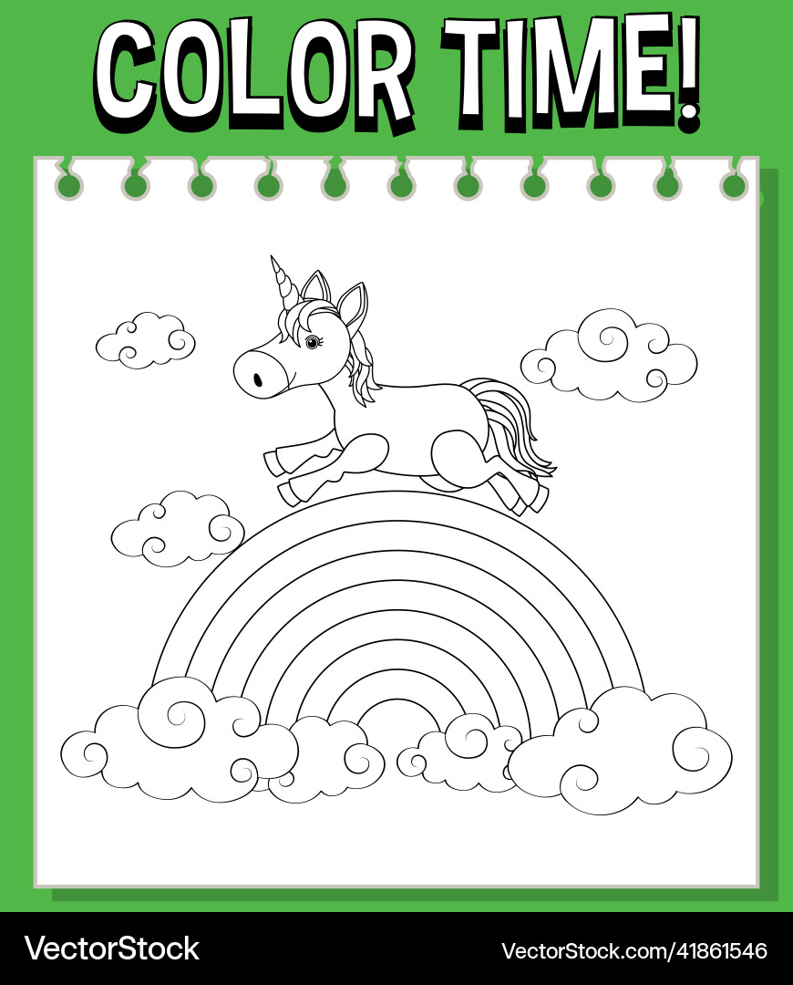 Worksheets template with color time text Vector Image