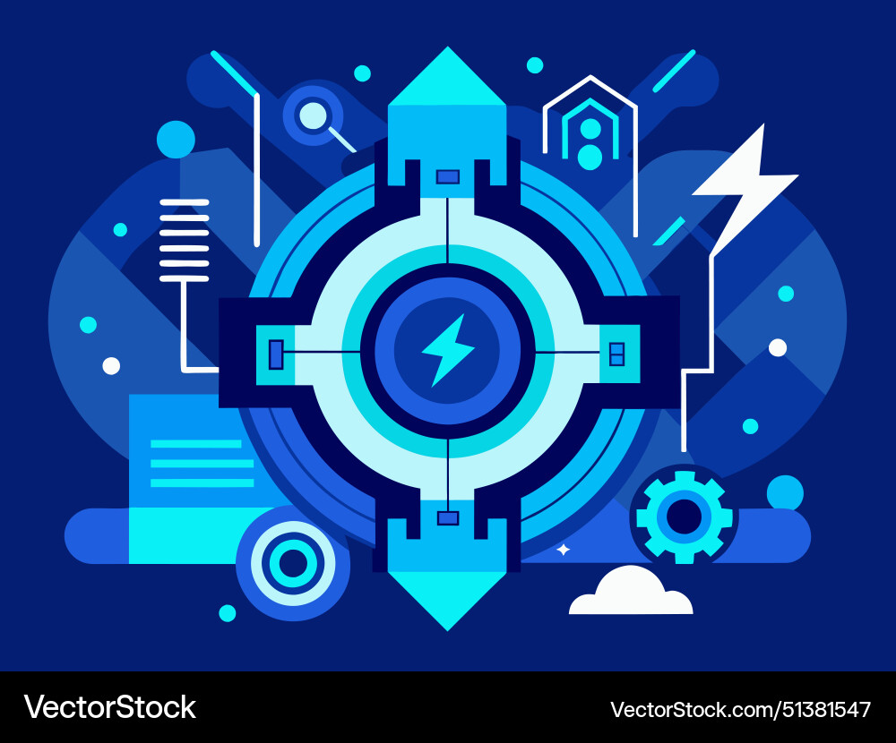 Abstract geometric technology shape of glowing Vector Image