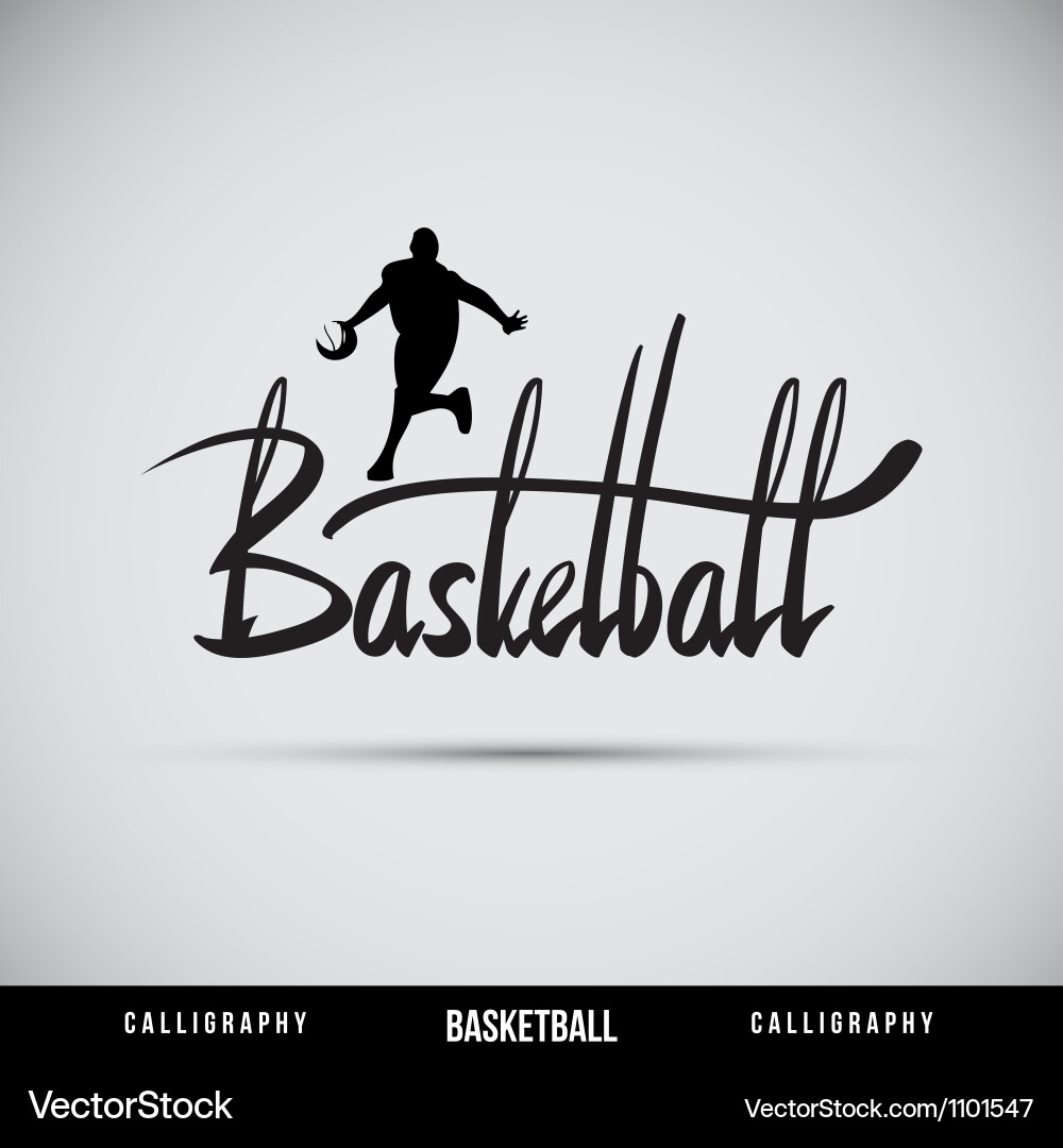 Basketball Calligraphy Art Royalty Free Vector Image