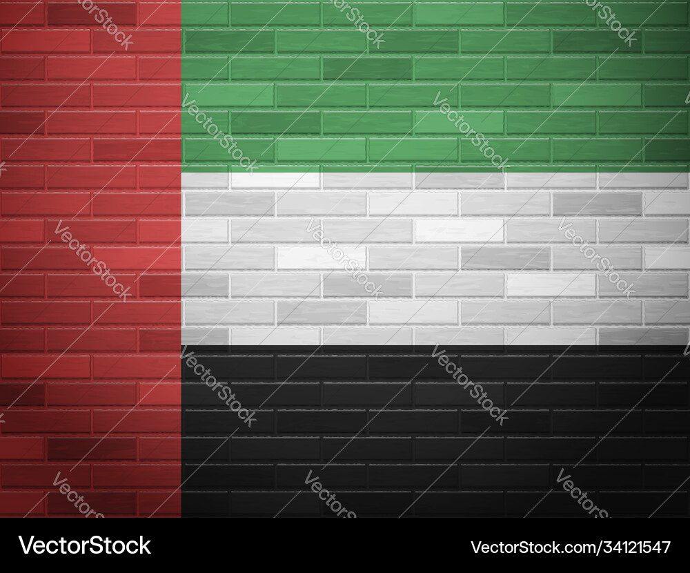 Brick wall uae flag Lizenzfreies Vektorbild - VectorStock