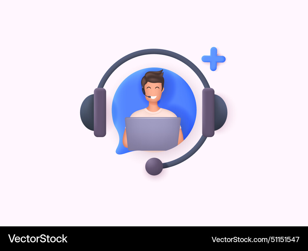 Call center online customer support contact us Vector Image