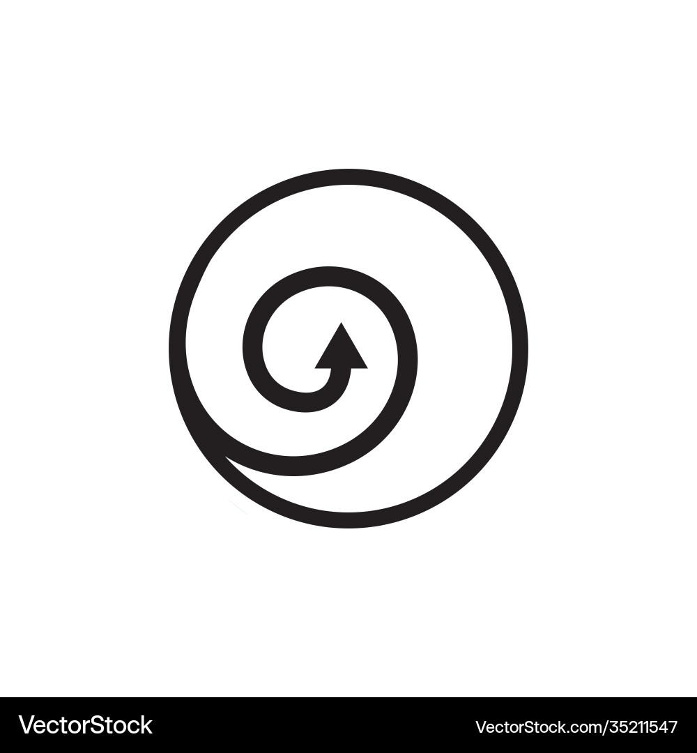 Circle loop spiral arrow simple line logo Vector Image
