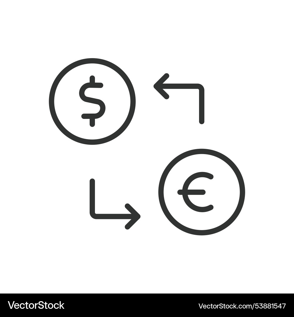 Currency exchange in line design Royalty Free Vector Image