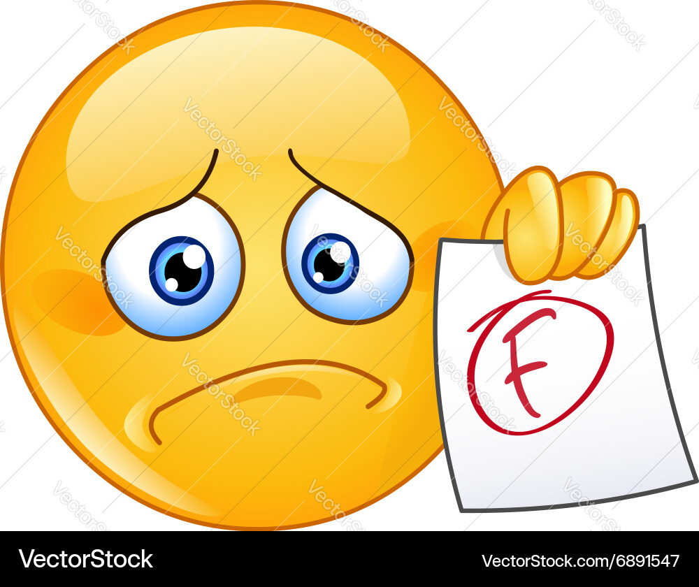 F grade emoticon Royalty Free Vector Image - VectorStock