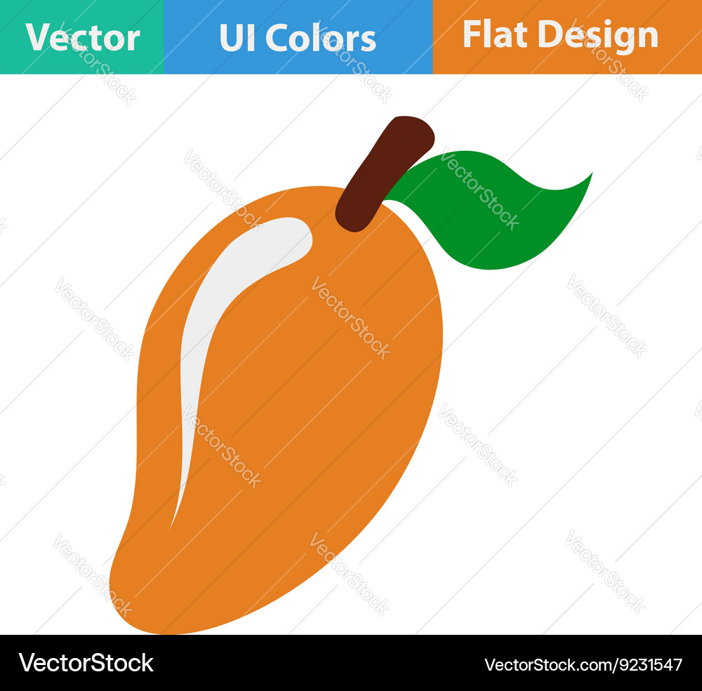 Flat design icon of mango Royalty Free Vector Image