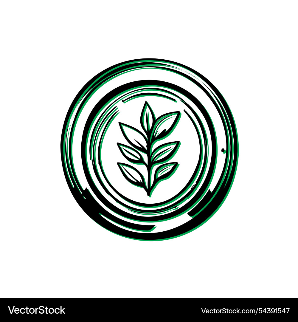 Green leaf in circle logo design concept Vector Image