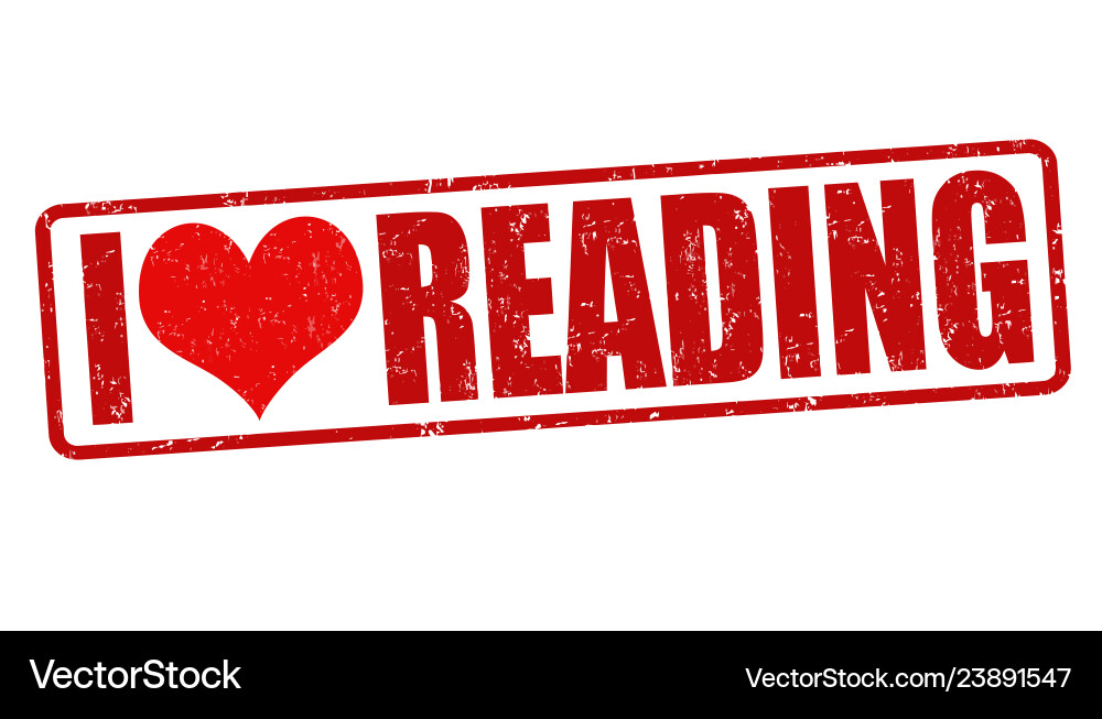 I love reading sign or stamp Royalty Free Vector Image