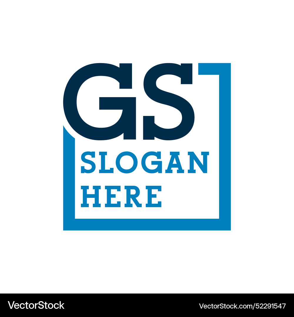 Minimal initials logo letters g and s gs initial Vector Image