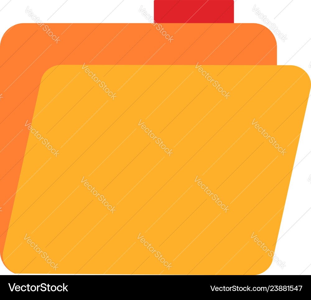 Ordnersymbol mit Dokumenten flach Lizenzfreies Vektorbild