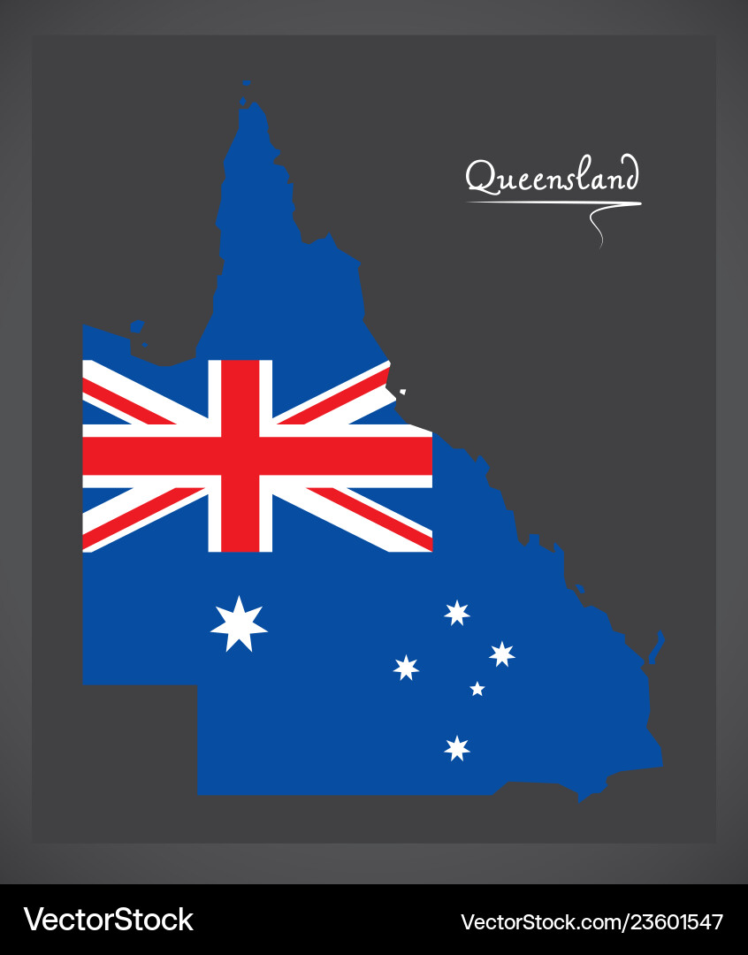 Queensland Flag Map Queensland Map Flag Stock Illustrations – 383