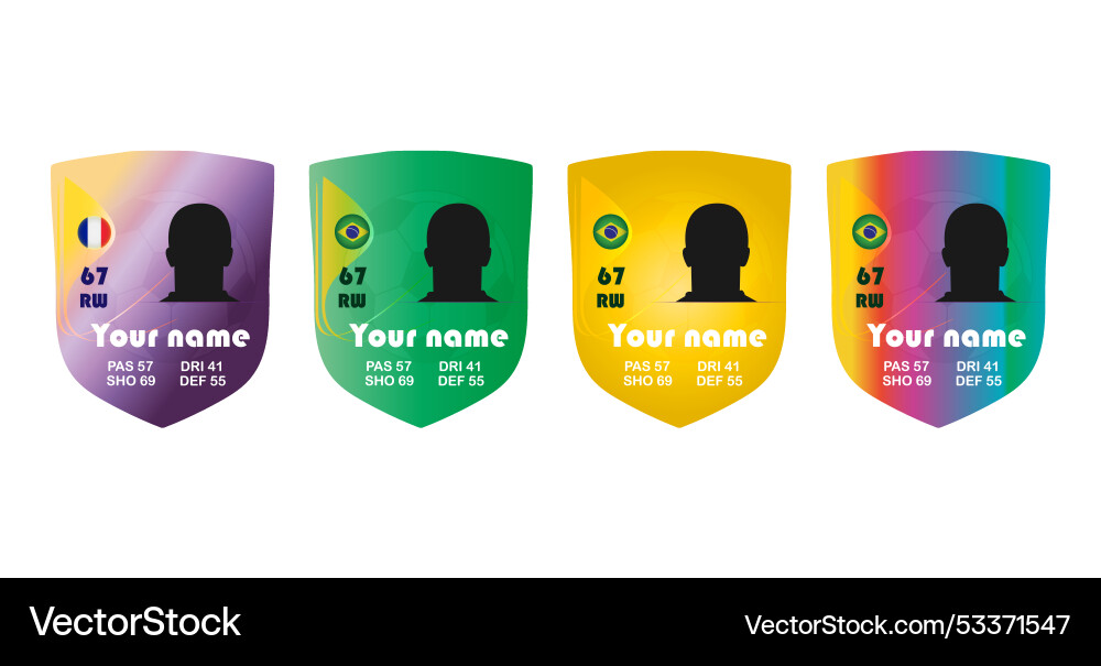 Soccer card design with customizable stats Vector Image