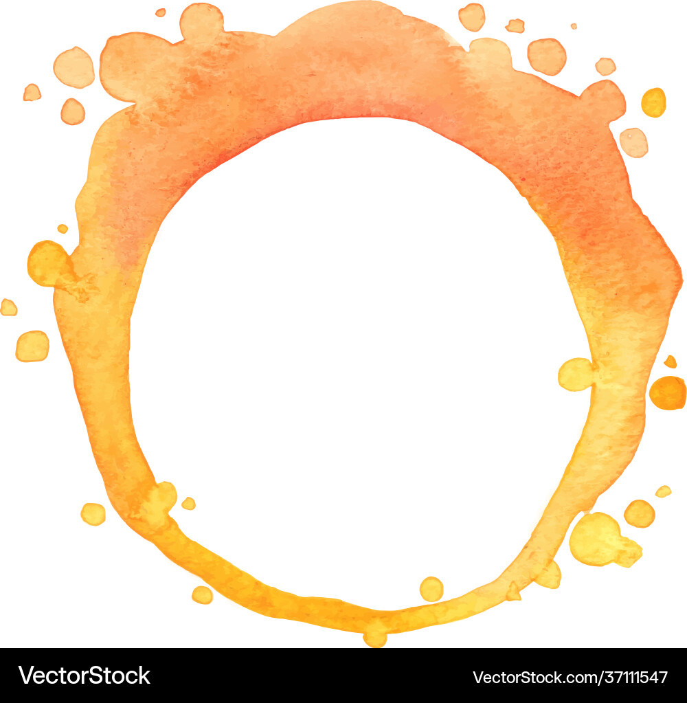 Yellow and orange circle frame watercolor Vector Image