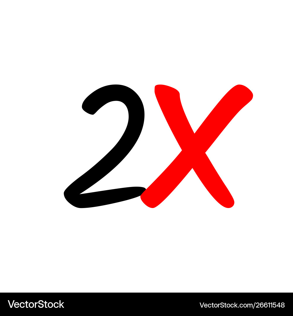 2x Symbol Icon Royalty Free Vector Image - VectorStock