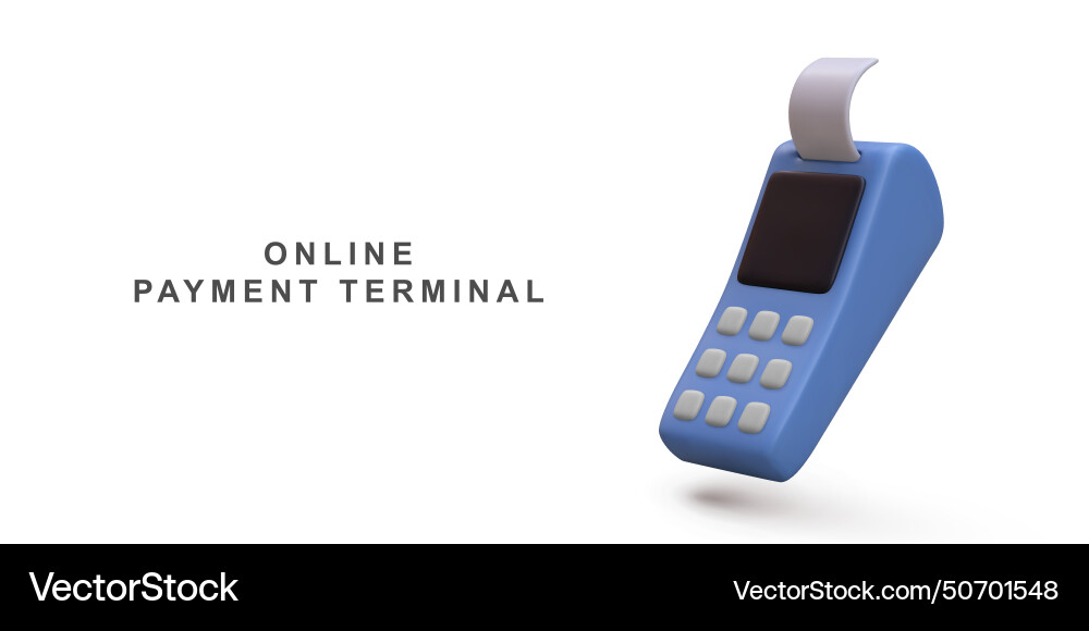 3d realistic pos terminal payment methods Vector Image