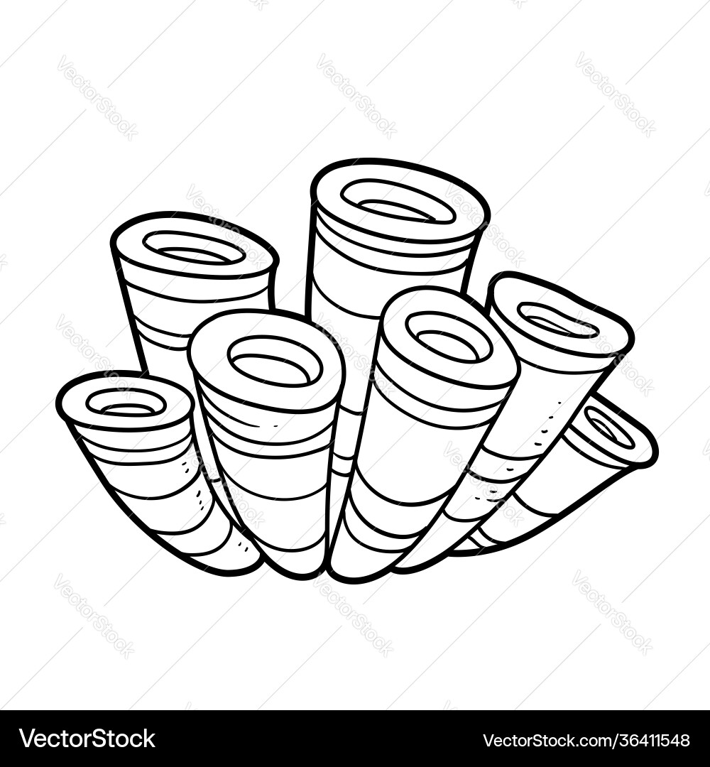 Big sponge coloring book linear drawing isolated Vector Image