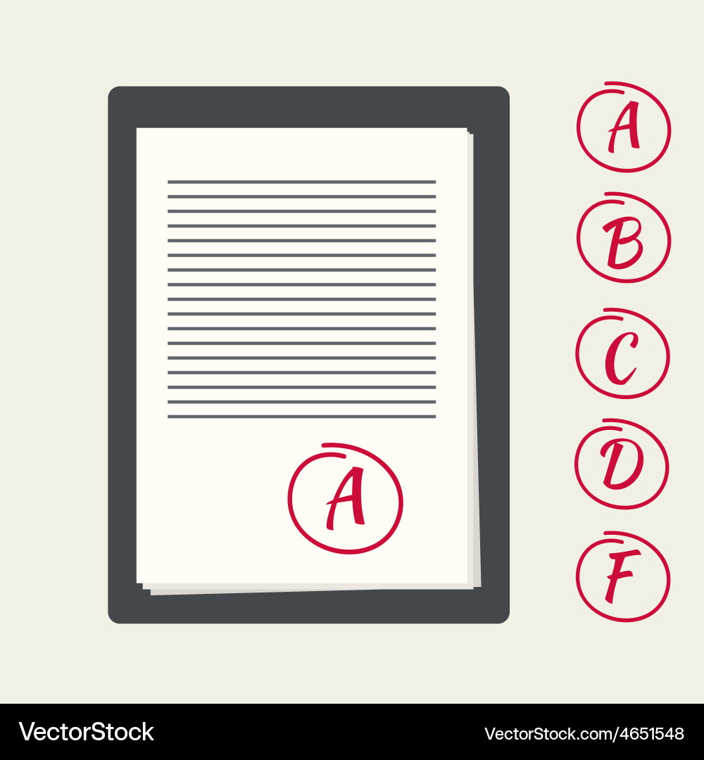 Clipboard with exam papers Royalty Free Vector Image