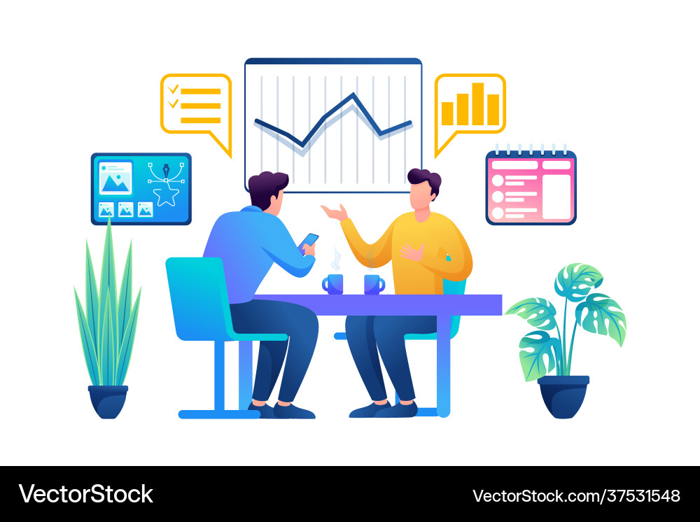 Communication partners and planning profit Vector Image
