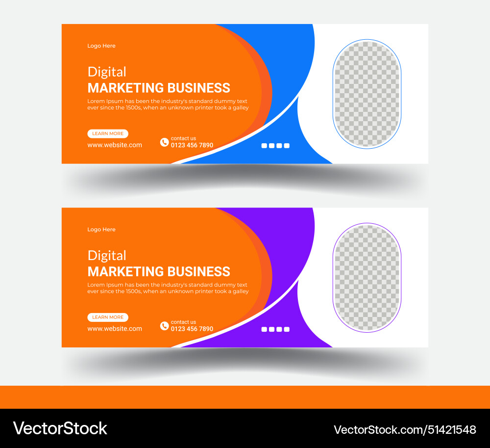 Creative digital marketing facebook cover design Vector Image