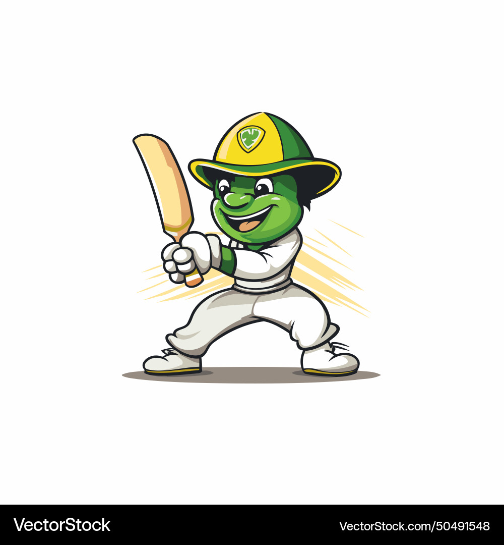 Cricket mascot character design Royalty Free Vector Image