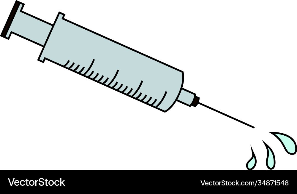 Cute medical syringe to infuse Royalty Free Vector Image