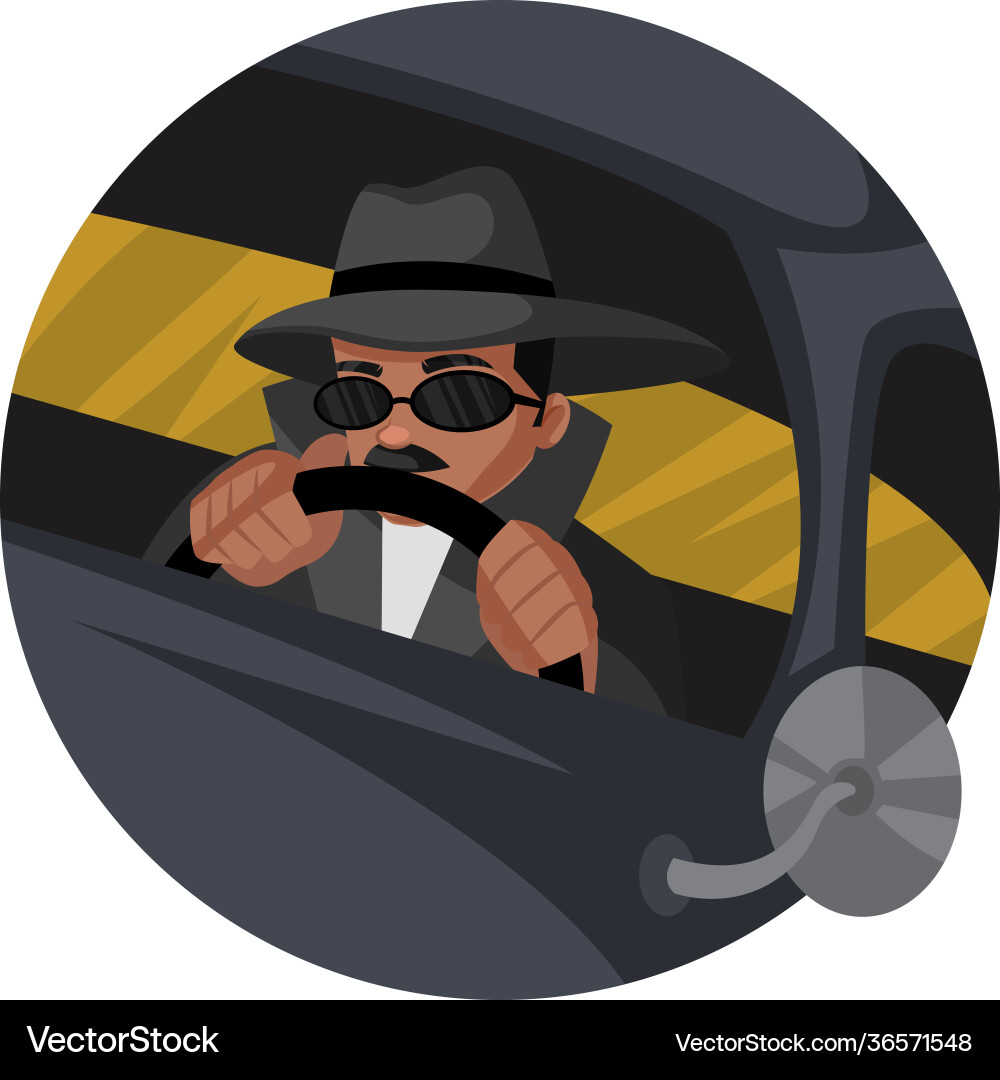 Detective man cartoon Royalty Free Vector Image