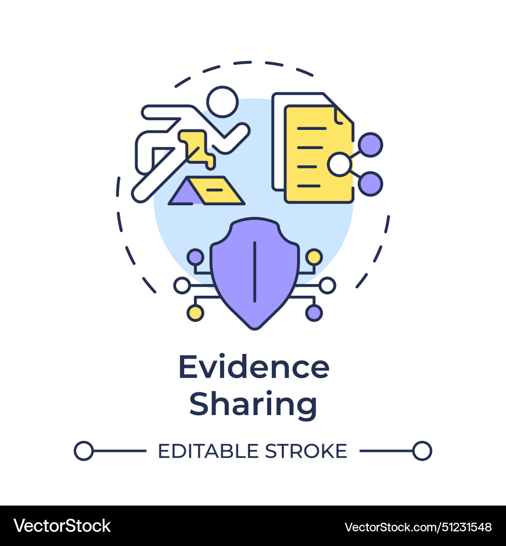 Evidence sharing multi color concept icon Vector Image