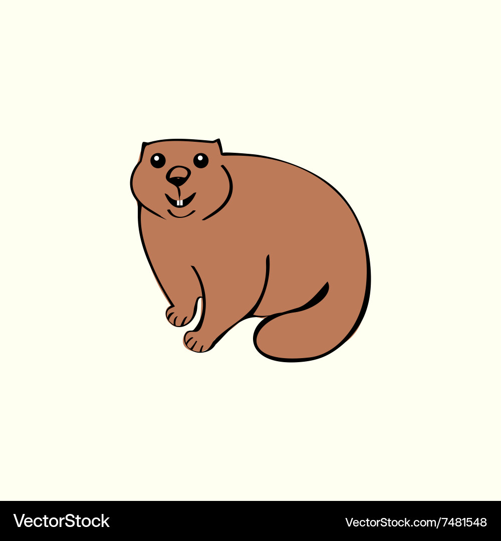 Funny marmot animal rodent Royalty Free Vector Image